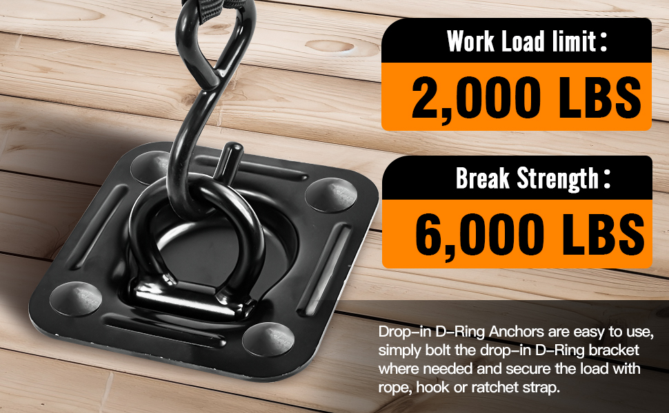 Amazon.com: Recessed D Ring Tie Down Anchors 4 Pack (6,000 Lbs), Heavy Duty Trailer Floor Tie ...