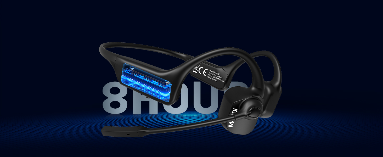 Amazon.com: MAIRDI Wireless Bone Conduction Headphone with Mic Boom ...
