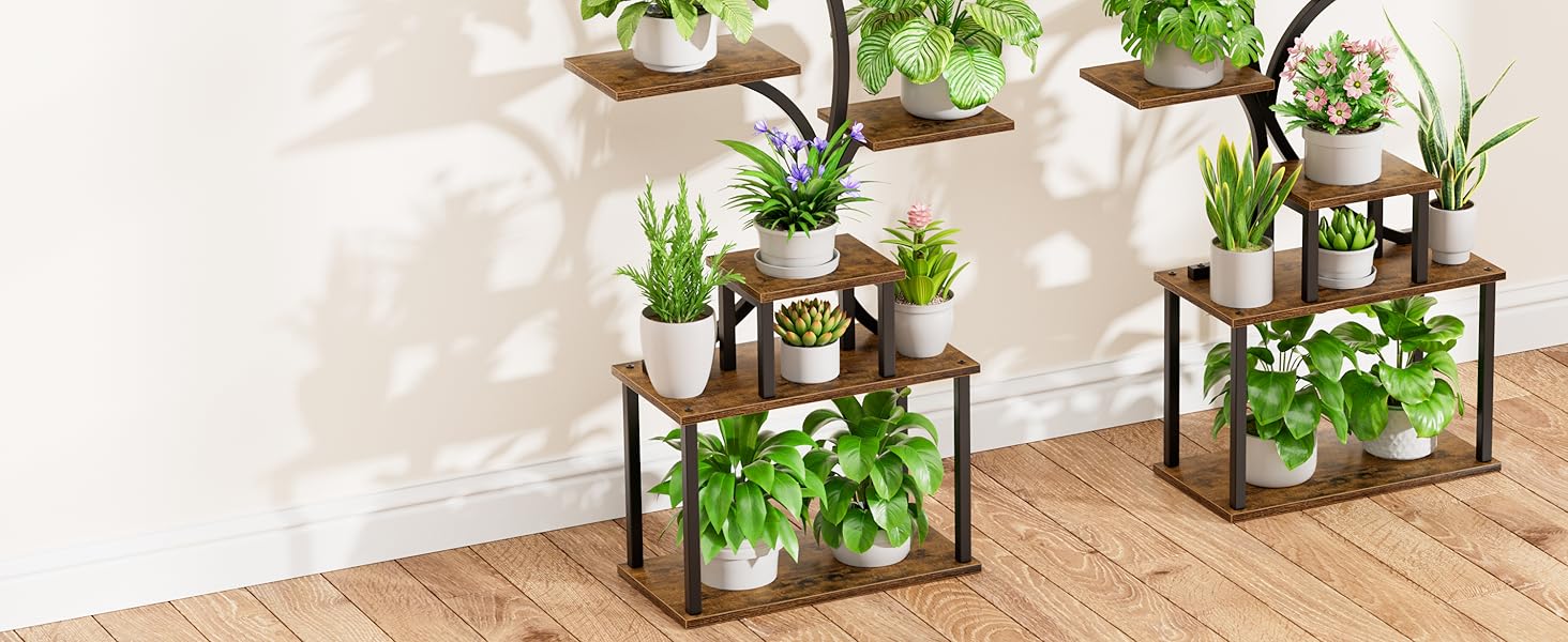 Amazon.com: Plant Stand Indoor with Grow Light - 62" Tall Plant Shelf, 8 Tiered Plant Stands for ...