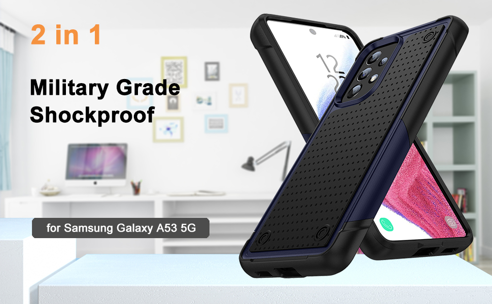 Amazon.com: TORRTOWAY Designed for Samsung Galaxy A53 5G Case 2 in 1 Gift Militay Grade Drop ...