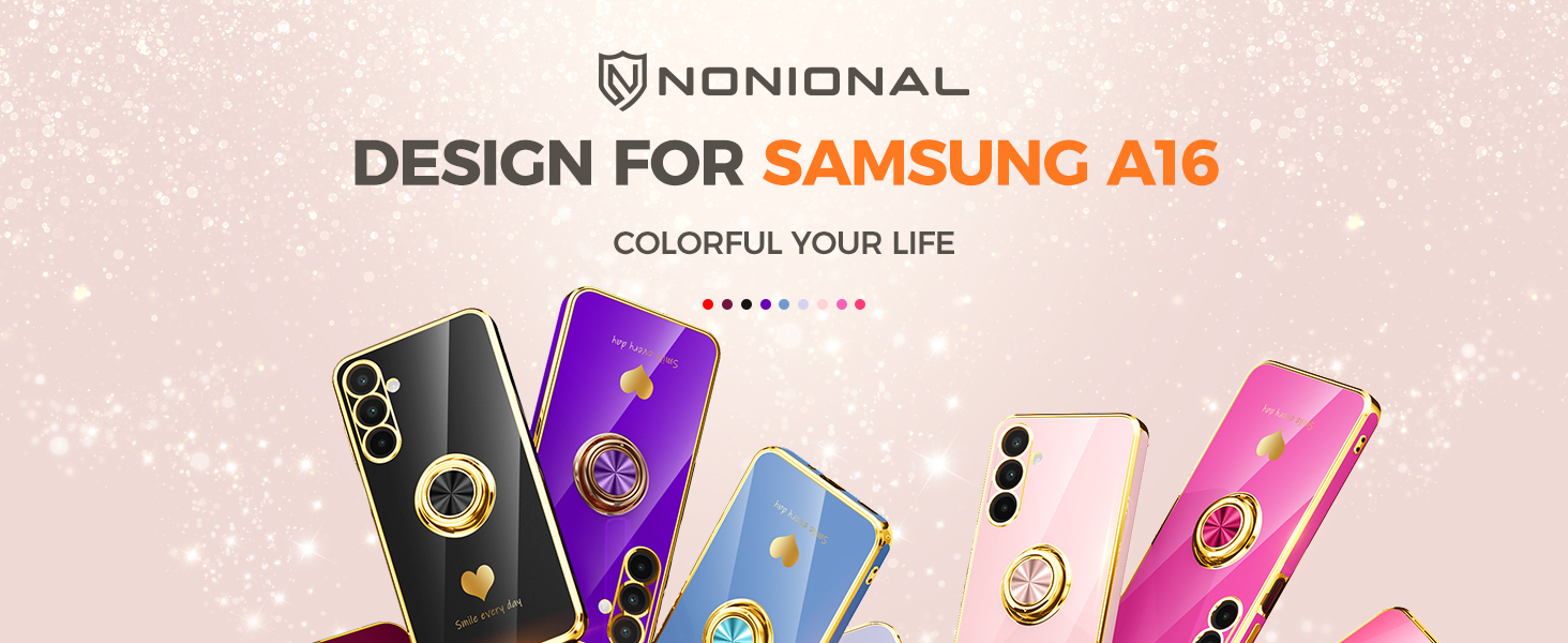 Amazon.com: Nonional for Samsung Galaxy A16 5G Case with 2 Pack Screen Protector, 360° Rotatable ...
