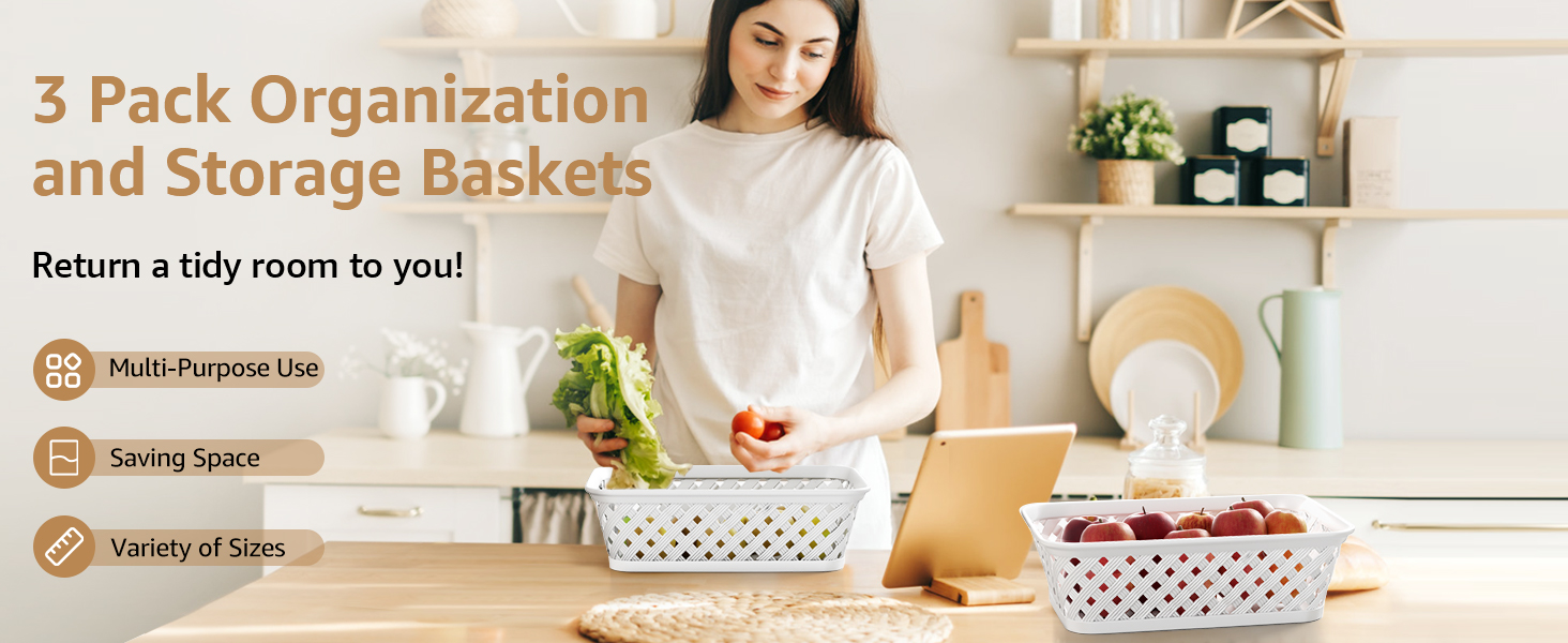 Amazon.com: MaxGear Organization and Storage 3 Packs, Plastic Bins ...