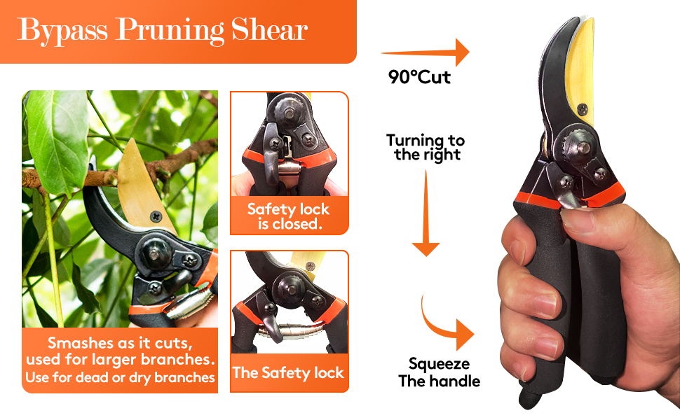 Amazon.com : Bypass Pruning Shears for Garden - Effortless Pruning Shears for Grapevines, Bonsai ...