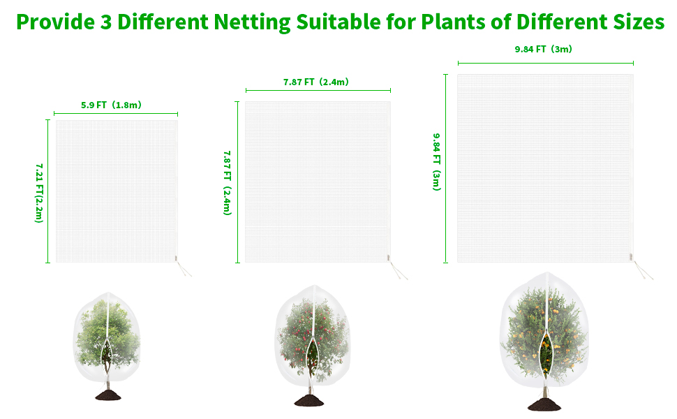 Amazon.com : afzdby Large Garden Mesh Netting with Zipper and Drawstring,Plants Cover Protection ...