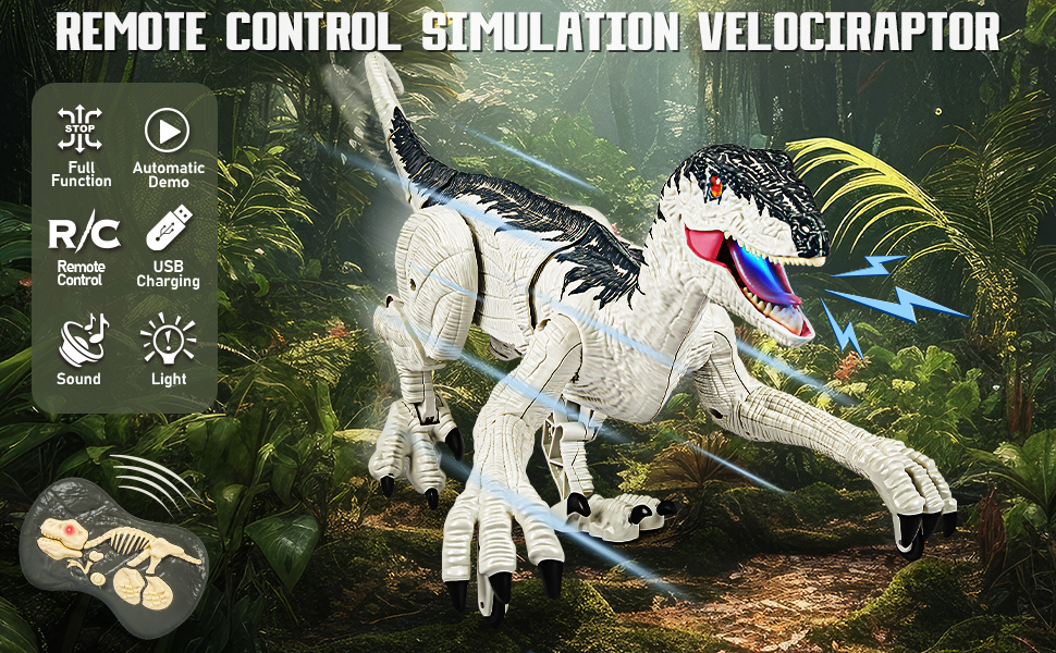 Amazon.com: Remote Control Dinosaur for Kids Boys Girls,2.4G Electronic RC Toys Educational ...