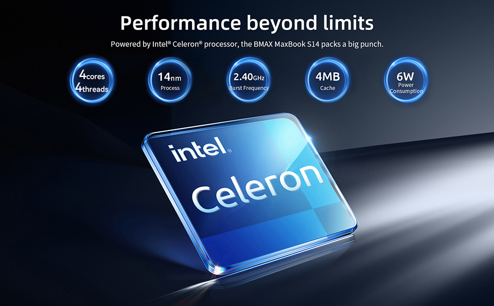 BMAX PC Portatile 14 Pollici S14 8GB DDR4 256GB SSD Computer Portatile Intel Celeron N4100 ...