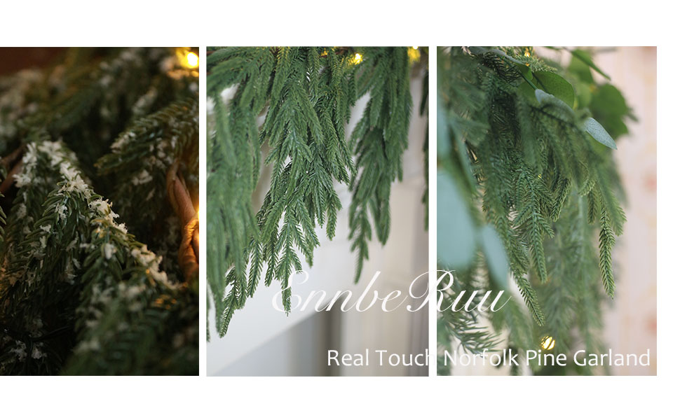 Amazon.com: EnnbeRuu Real Touch Norfolk Pine Garland with Tassels, Christmas Garland (Norfolk ...