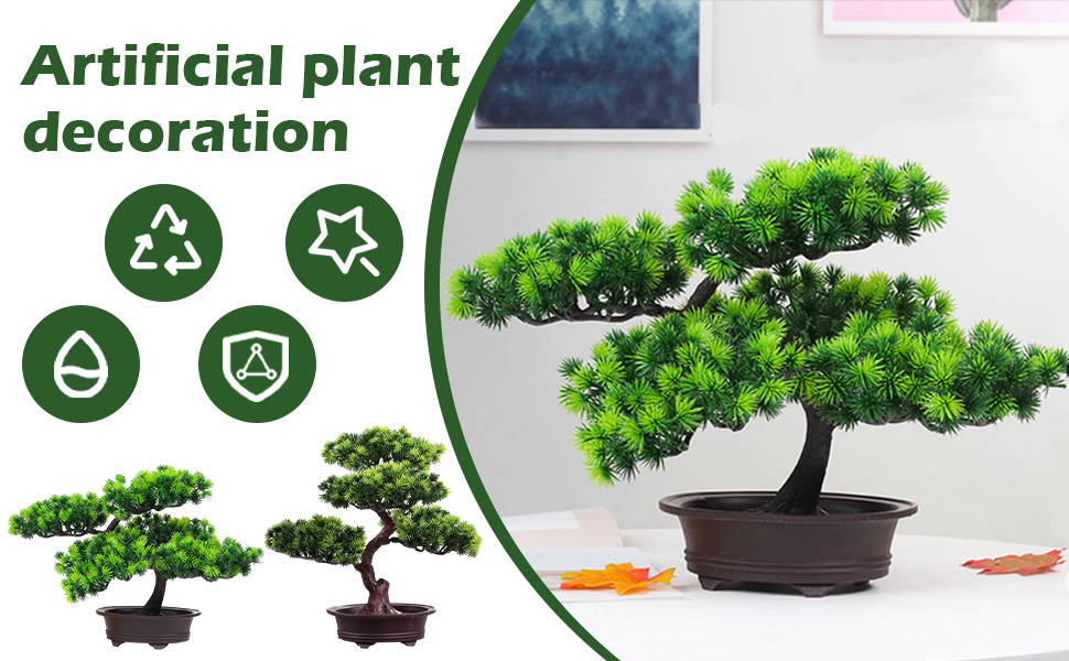 Amazon.com: Artificial Bonsai Pine Tree,Simulation Potted Plant DIY Decorative Bonsai,Desk ...