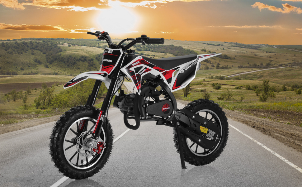 Amazon.com: mufsceku 49CC Upgrade Kids Dirt Bike,2-Stroke Gas Power Motocross,Off Road Dirtbike ...