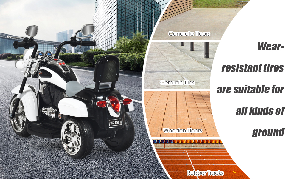 Amazon.com: HONEY JOY Pink Kids Motorcycle, 6V Battery Powered Toddler Chopper Motorbike Ride On ...