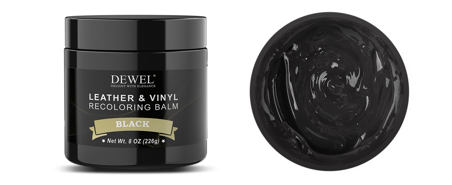 DEWEL Leather Recoloring Balm, Black Leather Color Restorer for Scratched and Faded, Leather ...