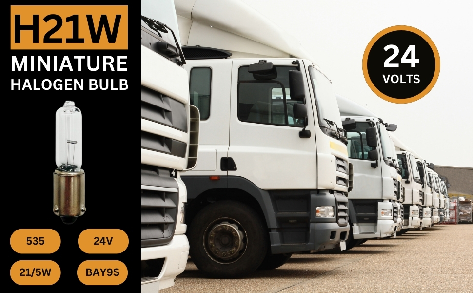 Tek Automotive 535 H21W Bulb, 24V Bulbs for Lorry, Miniature Halogen Truck Bulbs, Side Light ...