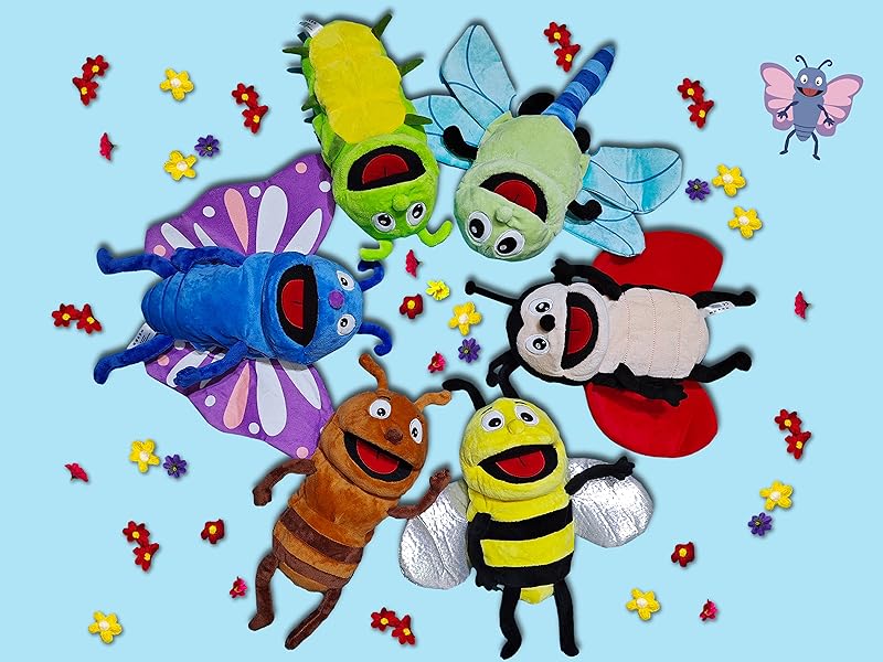 Amazon.com: JUSTQUNSEEN Hand Puppet Realistic Plush Puppet 13",Insect ...