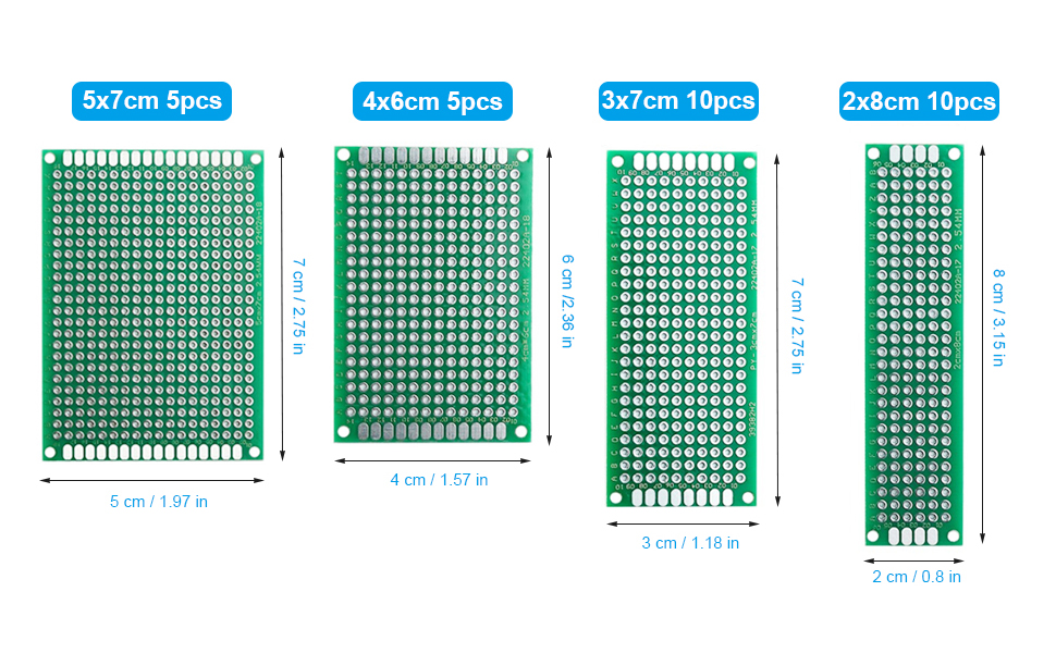 Stemedu 42PCS Solderless Double-Sided Protoboard Universal PCB Board ...