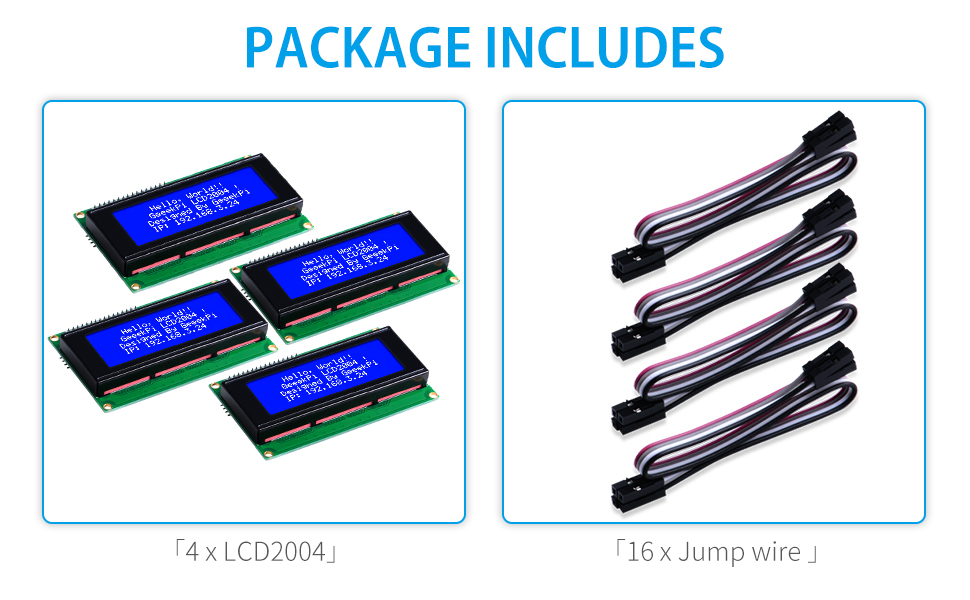 Amazon.com: GeeekPi 4Pack IIC I2C TWI Serial LCD 2004 20x4 Display ...