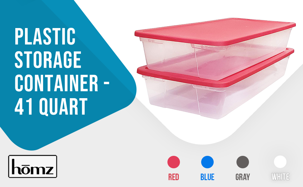 Amazon.com - Homz 3421CLRDDC.02 Large 41 Quart Clear Plastic Under Bed ...