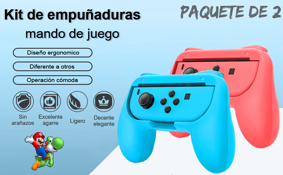 Controles para Nintendo Switch y Modelo OLED Tipo Handle Grip para Joy ...