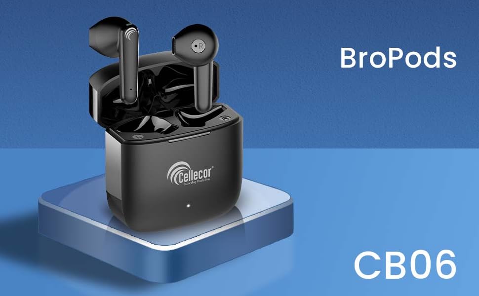 CELLECOR BroPods CB06 Waterproof Earbuds with 30 Hours Playtime, Auto Pairing, 13mm Drivers, 5 ...