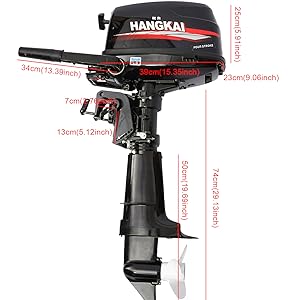 Amazon.com: 4 Stroke 6.5HP Outboard Motor 123CC Heavy Duty Fishing Boat Engine CDI Water Cooling ...