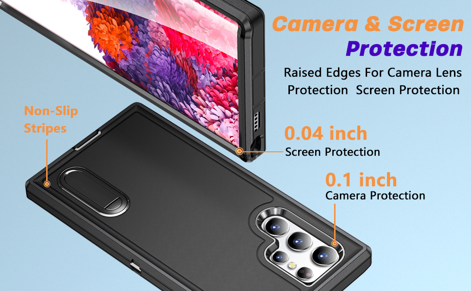 Amazon.com: Fucozan for Samsung Galaxy S22 Ultra Case with Kickstand Case 3-Layer Military Grade ...