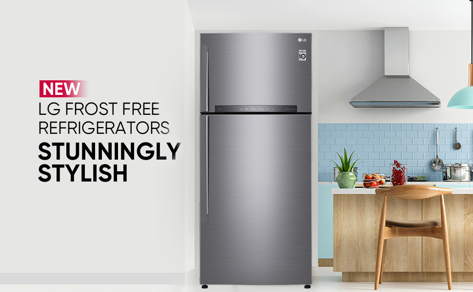 LG 475 L 1 Star Frost Free Inverter Wi-Fi Double Door Refrigerator (GN-H602HLHM, Platinum Silver ...