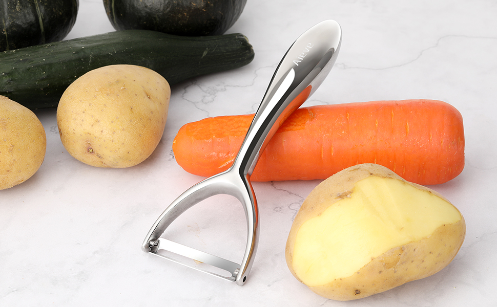 Amazon.com: Aieve Vegetable Potato Peeler for Kitchen, Stainless Steel Y Peeler with Swivel ...