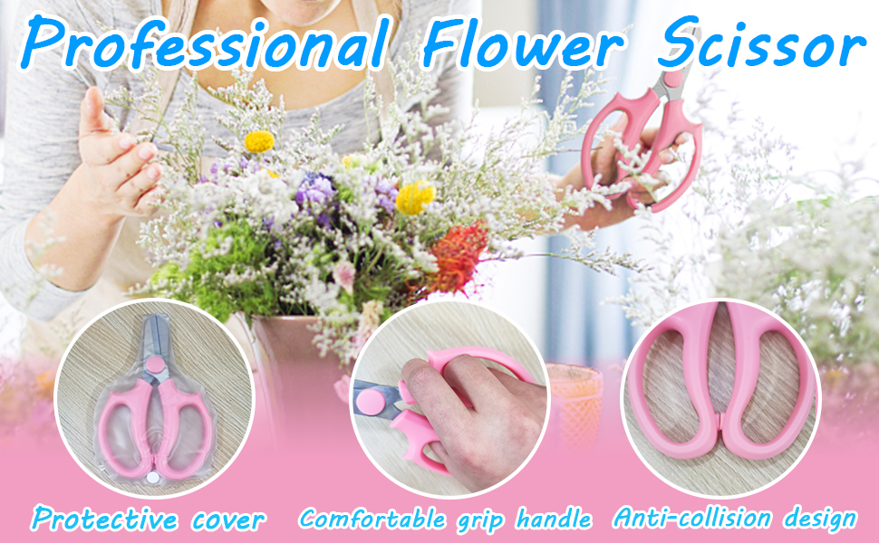Amazon.com : 3Pcs Garden Scissors Floral Shears,Professional Floral Scissor with Comfortable ...