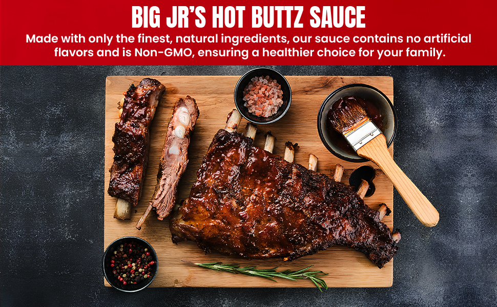 Amazon.com: Big Jr’s Hot Buttz Sauce – 12oz Original Tennessee Barbecue Sauce | Sweet, Smoky and ...