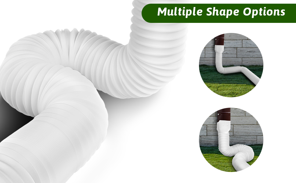 POBOMVOM Rain Gutter Downspout Extensions, 21"-60" Flexible Drain ...