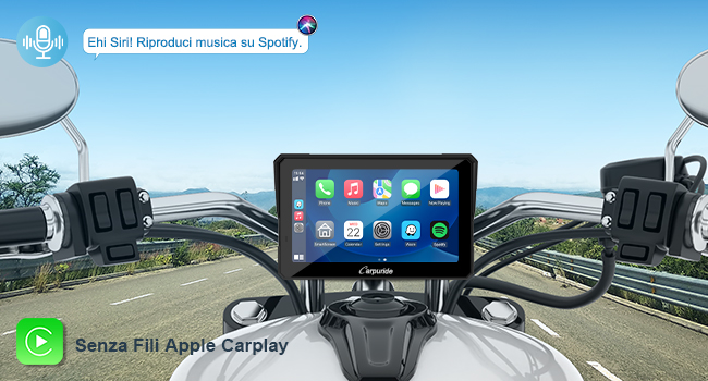 Carpuride W702 Pro Moto Carplay Schermo con Interfono Funzione, Senza Fili CarPlay e Android ...