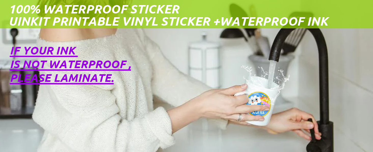 Amazon.com : Uinkit 105 Sheets Printable Premium Matte White Vinyl Sticker Paper for Inkjet ...