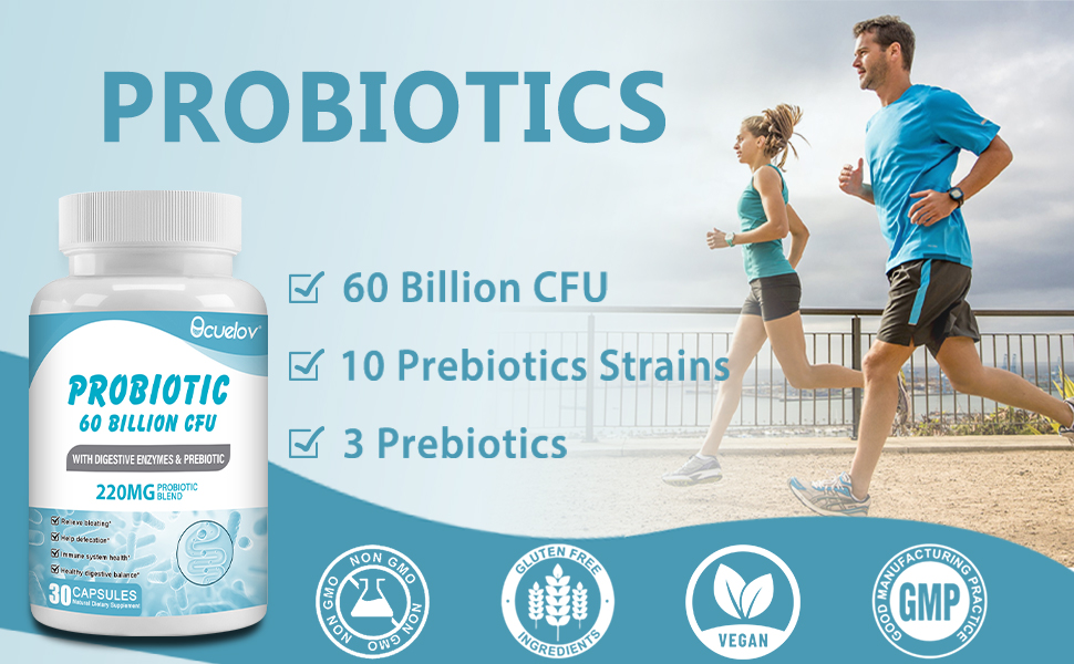 Amazon.com: Probiotics 60 Billion CFU with 10 Strains & 3 Organic Prebiotics,Probiotics ...