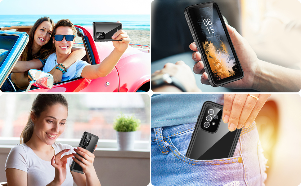 Amazon.com: ANTSHARE for Galaxy A52 5G Phone Case Waterproof, A52 Case with Built-in Lens ...