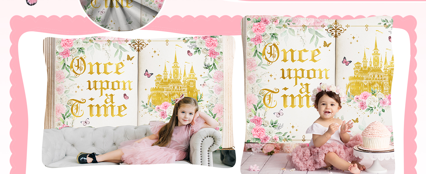 Amazon.com: Avezano Once Upon a Time Backdrop Fairytale Book Backdrop ...