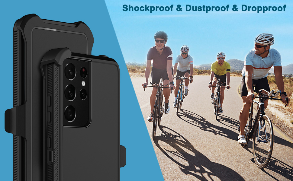 Amazon.com: for Samsung Galaxy S21 Ultra Case with Belt Clip Holster, 2X Screen Protector, Heavy ...
