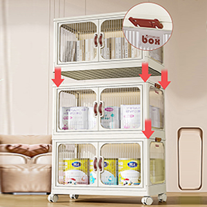 HOTRCR Large Plastic Storage Boxes with Lids, 5-pack Multi-Use Box ...