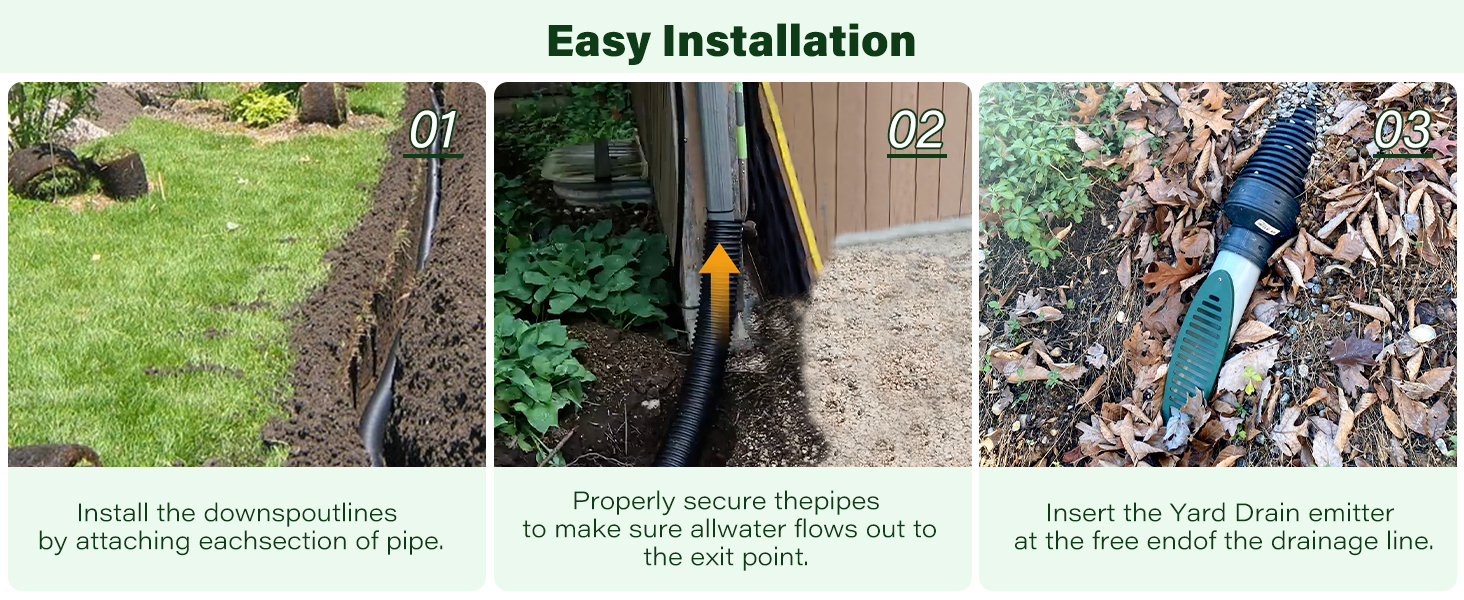 4 in. Green Angled Drainage Grate Yard Drain, Yard Drain Emitter for ...