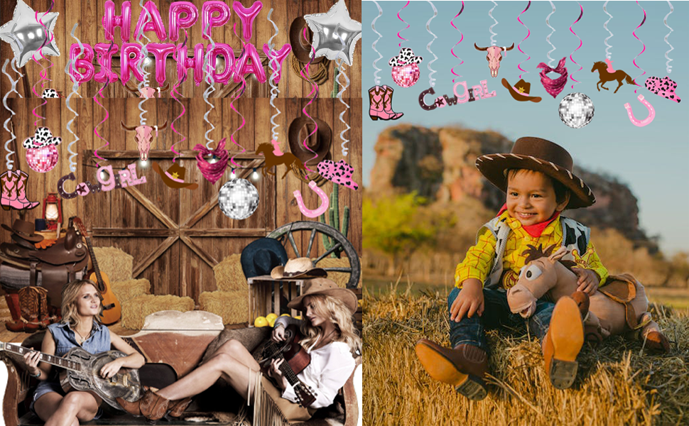 Amazon.com: Western Cowgirl Party Hanging Decorations, Disco Cowgirl ...