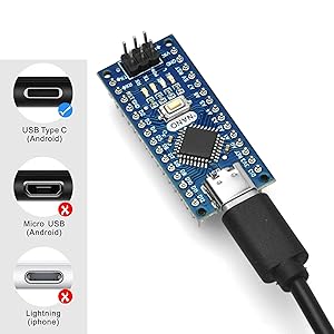 Amazon.com: OSOYOO 1x LGT-Nano for Arduino Nano USB-C Interface Pins ...