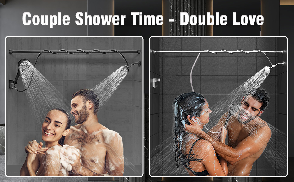 Amazon.com: NTPN Dual Shower Head for Couples: High Pressure Double Shower Heads for Two People ...