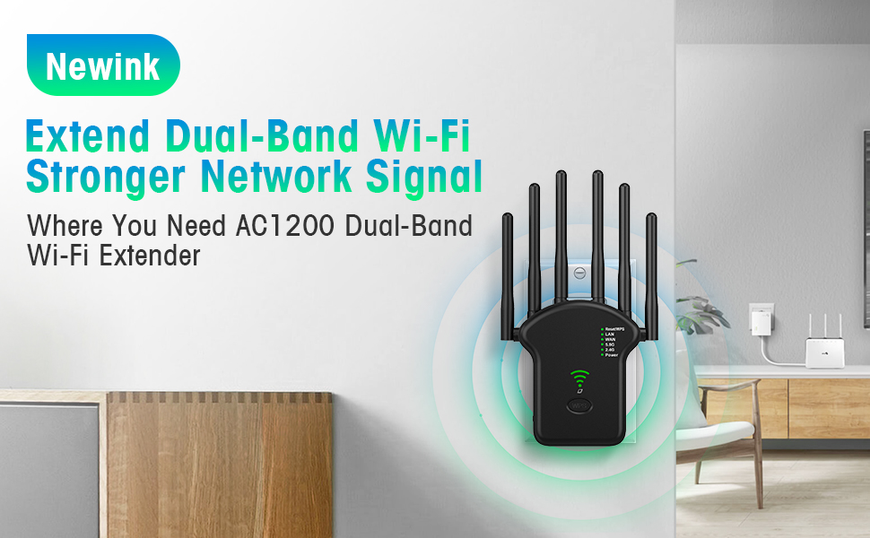 Amazon.com: Newnik WiFi Extender Signal Booster for Home, Dual Band ...