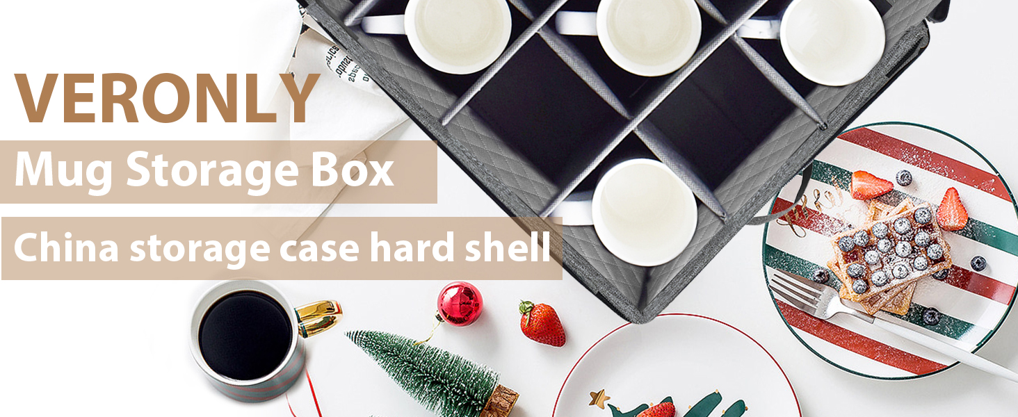 VERONLY Cup and Mug Storage Box with Dividers, China Storage Containers ...