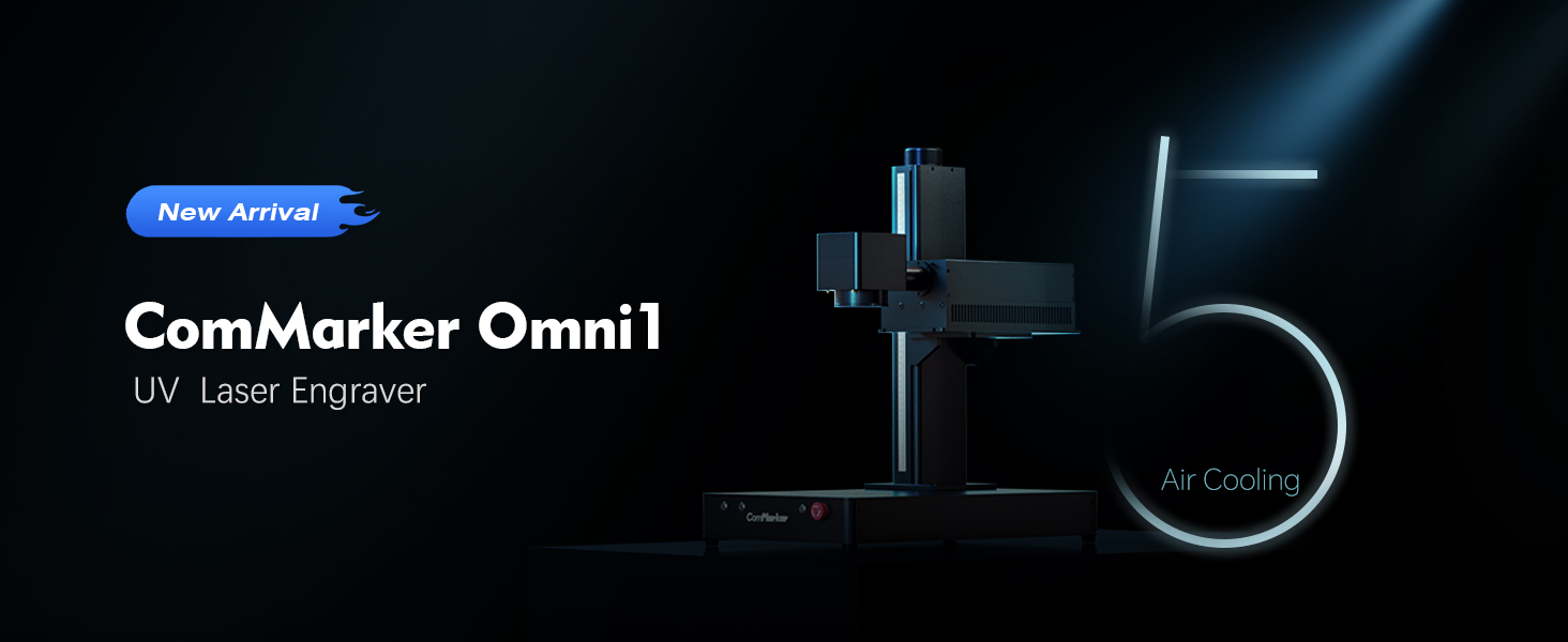 ComMarker 5W UV-Lasermarkiermaschine mit 2 Linsen, kompatibler Lightburn- und rotierender ...