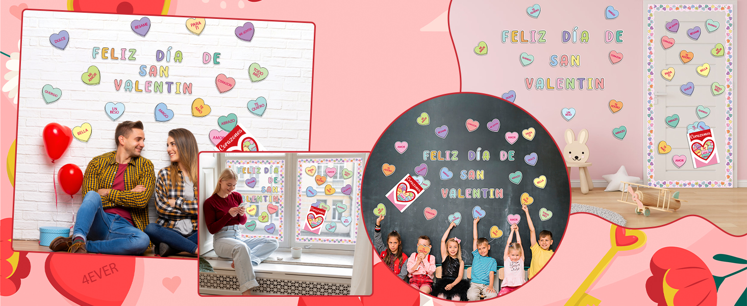 Amazon.com : CPicdn 126Pcs Valentine’s Day Conversation Heart Spanish ...