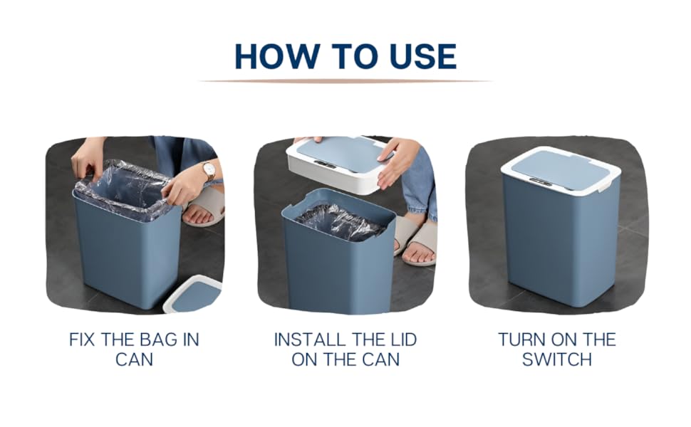 SKY BLUE Smart Dustbin | Touch-Free Trash | Automatic Garbage Can ...