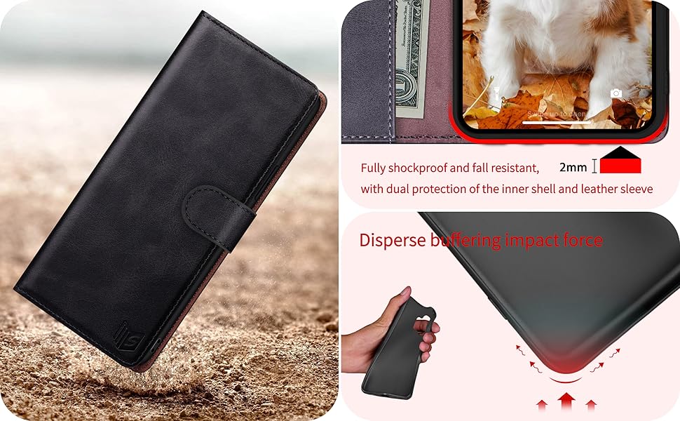 Amazon.com: SUANPOT for Samsung Galaxy S23 Ultra Wallet case with RFID Blocking Credit Card ...