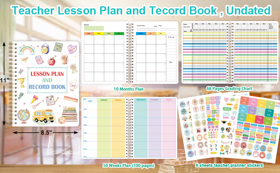 Amazon.com : Ceiba Tree Undated Teacher Planner Lesson Planner and ...