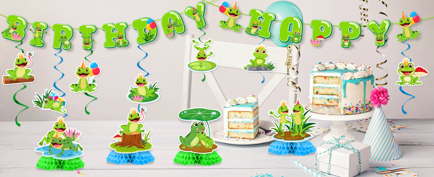 Amazon.com: Frog Birthday Decorations Include Frog Happy Birthday ...
