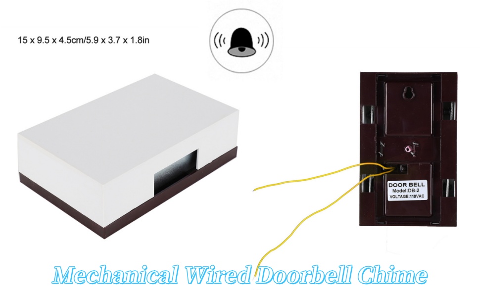 Wired Doorbell, Doorbell Chime Wired Mechanical Doorbell Chime Classic Wired Doorbell Wired Door ...