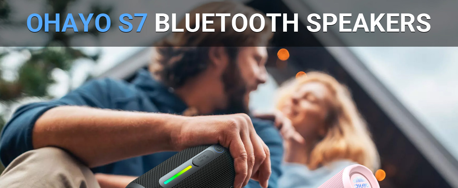 Amazon.com: OHAYO Portable Bluetooth Speaker, IPX7 Waterproof Wireless Speaker with 24W Stereo ...